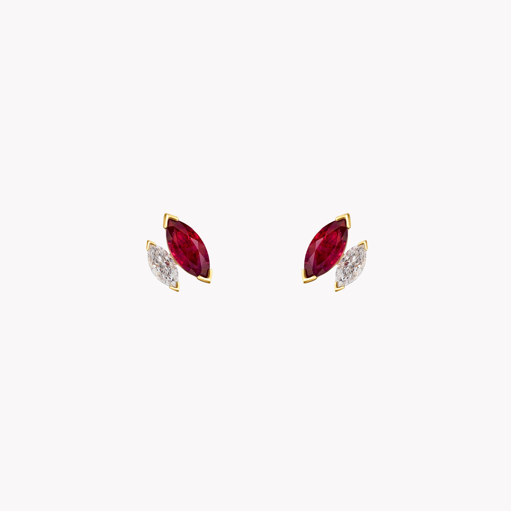 Material Good | Ruby & Diamond Marquise Studs